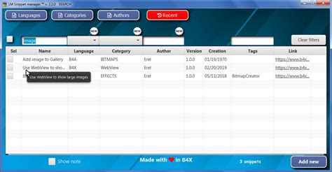 B4X TOOL SOURCE Lm Snippets Manager Page 5 B4X Programming Forum