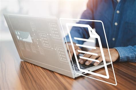 Premium Photo Document Management Concept Businessman Using Computer