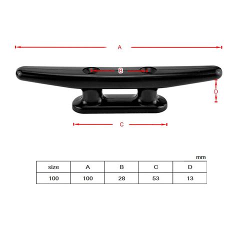 Nylon Low Flat Cleat Open Base Cleat With 2 Screws Grandado