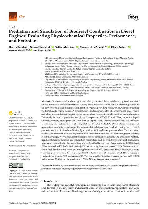 Pdf Prediction And Simulation Of Biodiesel Combustion In Diesel