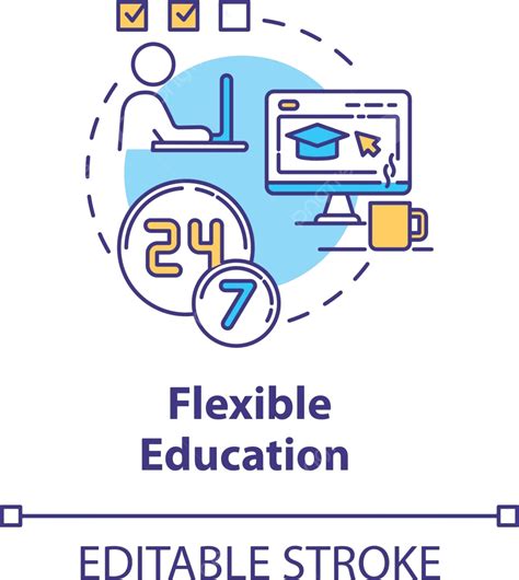 Flexible Education Concept Icon Notion Academic Hybrid Vector Notion