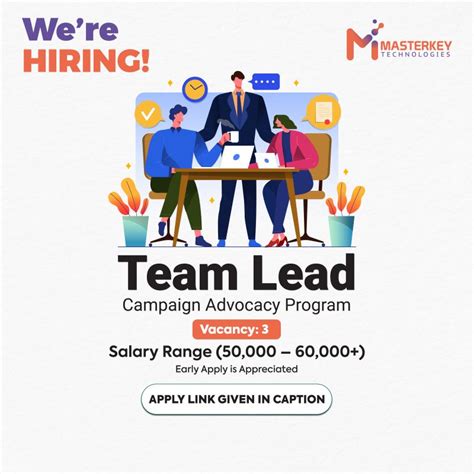Masterkey Technologies Ltd On Linkedin Teamlead Campaignadvocacyprogram Jobopening