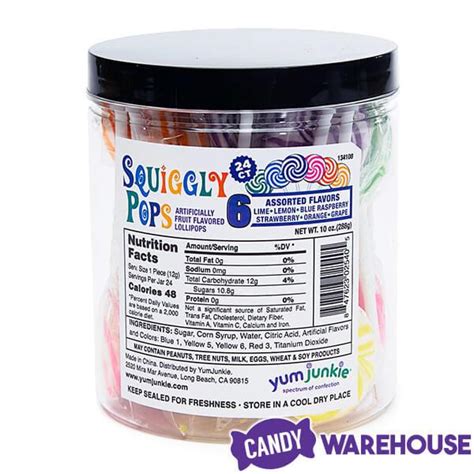Squiggly Pops Petite Swirl Lollipops Assorted 24 Piece Jar