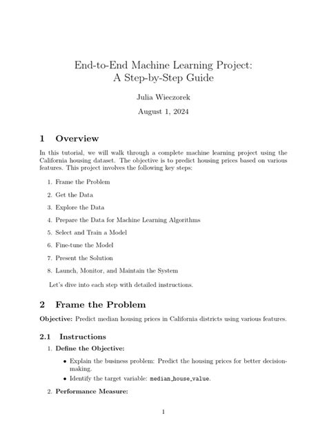 end to end machine learning project 2 pdf machine learning