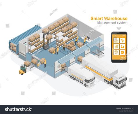 Smart Warehouse Management Iot System Factory Stock Vector Royalty Free Shutterstock