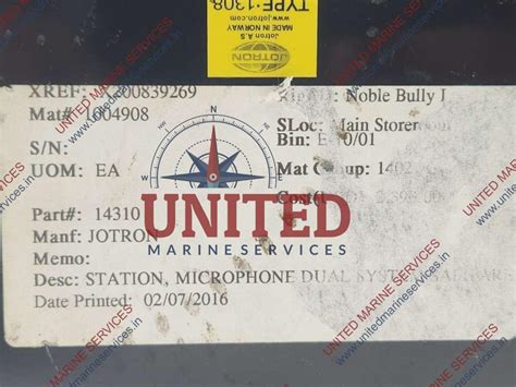 Jotron Microphone Station Phontech 1308 United Marine Services