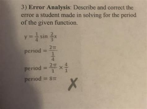 Solved Error Analysis Describe And Correct The Error A Chegg Com