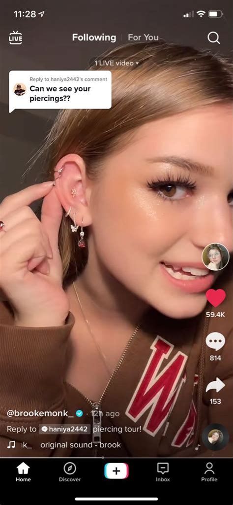 Brook Monks Piercings Brooke Monk Ear Piercings 2024 Aesthetic