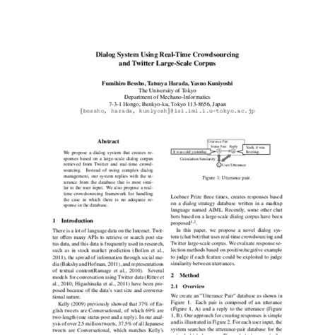 Dialog System Using Real Time Crowdsourcing And Twitter Large Scale Corpus Acl Anthology