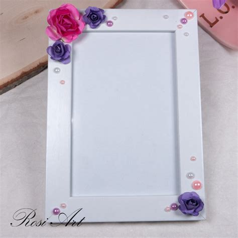 Рамка за снимки с цветя ръчно изработен декориран и рисуван подарък Rosi Art