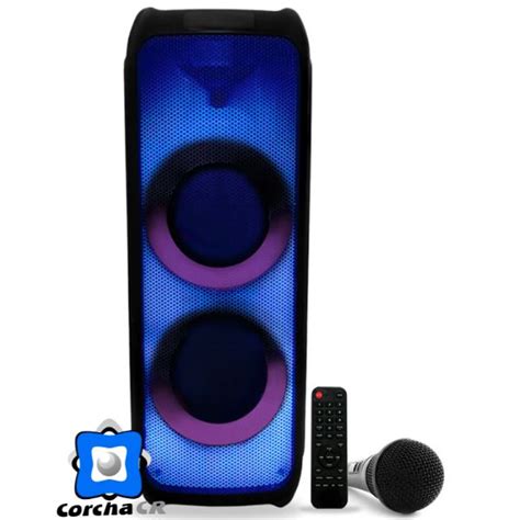 ARGOM PARLANTE RAVE 100 FLAME LED INALAMBRICO BT NEGRO CON MICROFONO Y