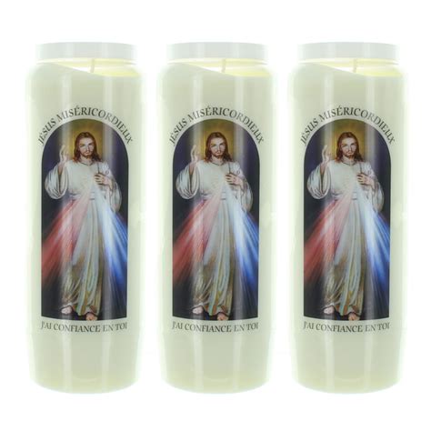 Set Of 3 Novena Candles Of The Merciful Christ 175cm