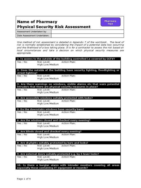 Physical Security Risk Assessment Report Template Newtemplatemyid