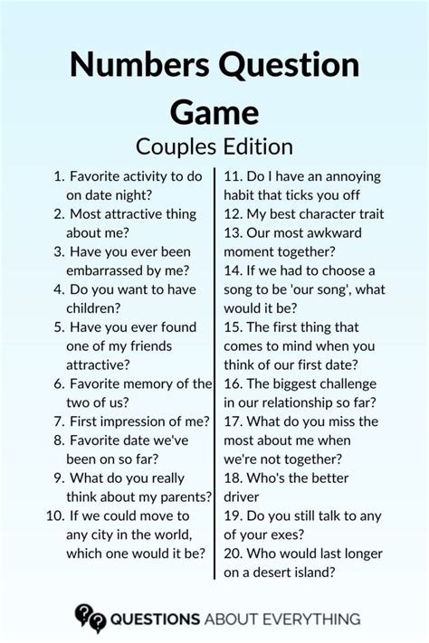 Numbers Question Game 105 Fun Pick A Number Questions