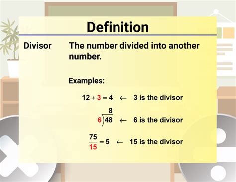 Math Video Definition 16 Multiplication And Division Concepts Divisor Media4math