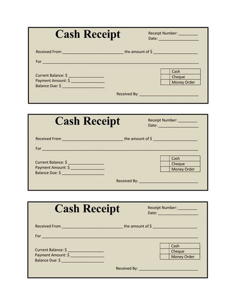 Cash Receipts Template Excel