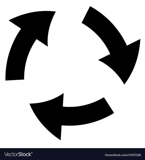 Arrows Rotation Process Symbol Silhouette Vector Image
