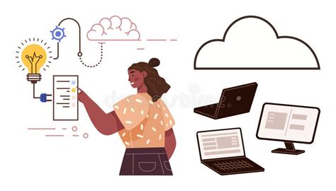 Woman Exploring Cloud Computing And Digital Innovation With Technical