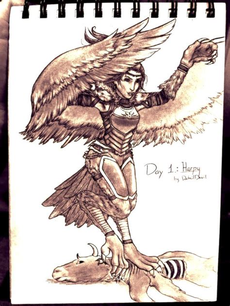 30 Days Monster Girl Challenge Day 1 Harpy By Detaildevil On Deviantart