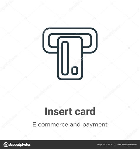 Insert Card Outline Vector Icon Thin Line Black Insert Card Stock
