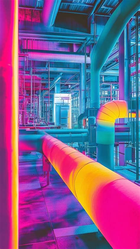 Thermal Imaging Camera Scanning A Manufacturing Plant To Monitor Machinery Heat Levels Stock