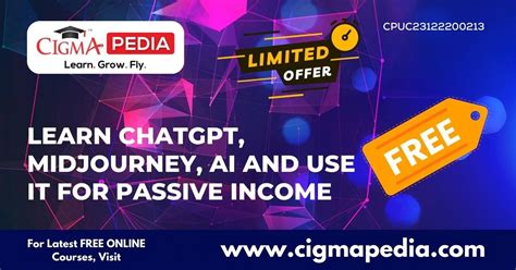 Learn Chatgpt Midjourney Ai And Use It For Passive Income Free Udemy Course Cigma Pedia