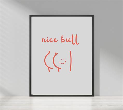 Nice Butt Wall Art Funny Butt Bathroom Wall Art Bathroom Poster Cute