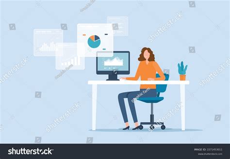 Business People Working Data Analytics Graph Stock Vector Royalty Free