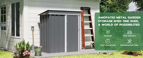 Amopatio Metal Garden Storage Shed 5x3 Ft Small Storage Shed
