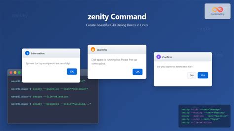Zenity Command Linux Complete Guide To Create Gtk Dialog Boxes Codelucky