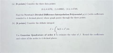 solved a [6 points] consider the three data points