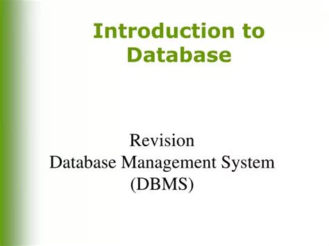 ppt revision database management system dbms powerpoint