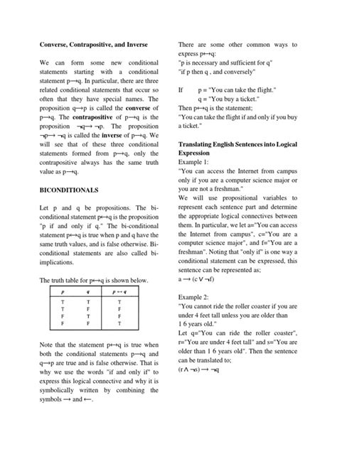 Dmath Lecture Notes 12 Pdf If And Only If Proposition