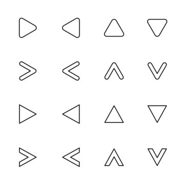 Arrow Outline Clipart Transparent PNG Hd Set Arrow Outline Style Outline Set Design PNG