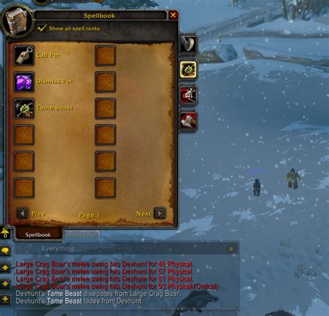 Bug Report Hunter Pet Spellbook Doesn T Show On Pet Taming