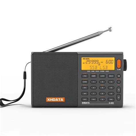 ᐉ Всеволновый радиоприемник XHData D-808 DSP с чехлом Черный