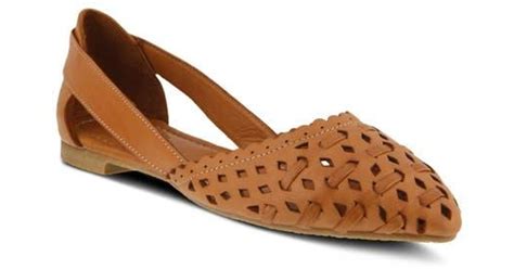 Spring Step Delorse Flat In Brown Lyst