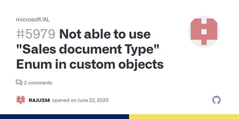 Not Able To Use Sales Document Type Enum In Custom Objects · Issue 5979 · Microsoftal · Github