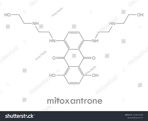 Mitoxantrone Structure Chemotherapy Drug Molecule Used Stock Vector