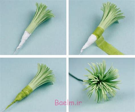 آموزش تصویری آموزش درست کردن گل از کاغذ رنگی شیک و ساده • باعلم