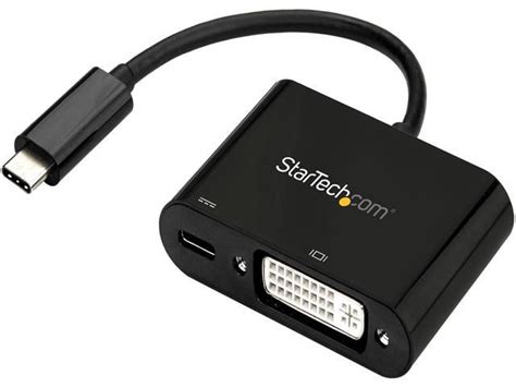 Startech Cdp Dviucp Usb C To Dvi Adapter Power Delivery Usb Pd Power Pass Through Charging