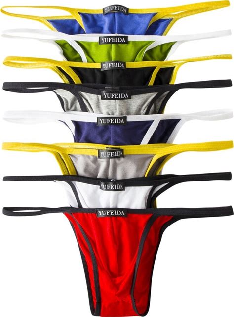 Yfd Yufeida Mens Comfortable Modal Briefs G String Sexy Low Raise Bikini Thong Underwear Pack