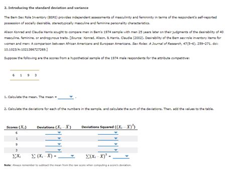 Solved Introducing The Standard Deviation And Variance Chegg Com