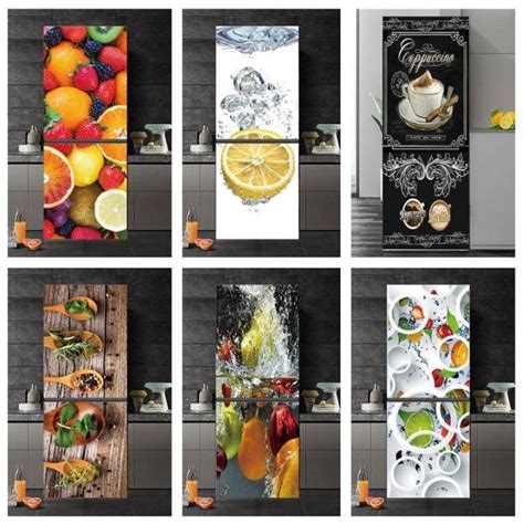 Custom Delicious Fruit Refrigerator Sticker Waterproof 3d Wallpaper For