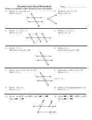 Proof Of Parallel Lines Exploring Angle Relationships Course Hero