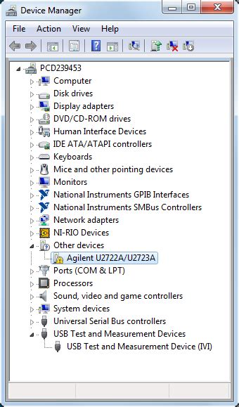 Agilent U2722a Not Recognised By Ni Visa Usbtmc Driver Ni Community