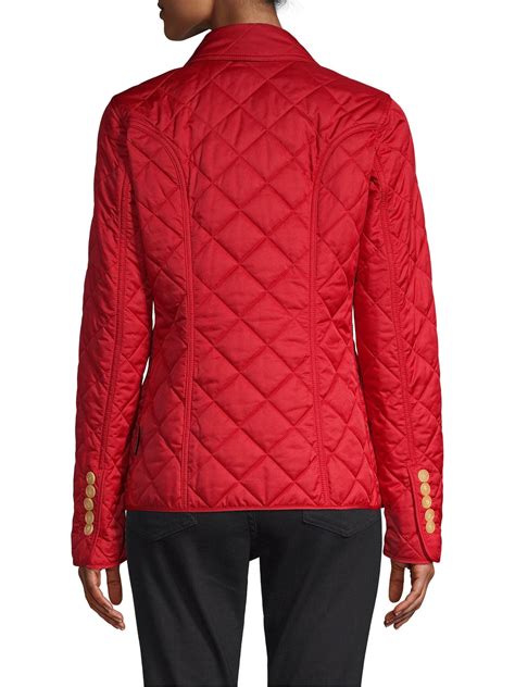 Lyst Burberry Womens Frankby Quilted Jacket Red In Red