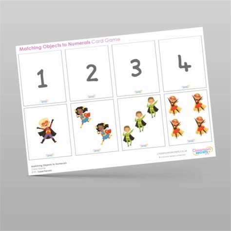 Eyfs Superheroes Matching Objects To Numerals Resource Classroom Secrets