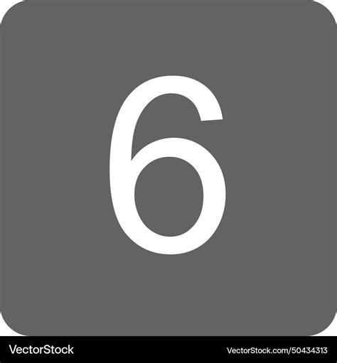 Keycap Digit Six Icon Image Royalty Free Vector Image