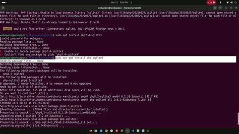 Php Warning Php Startup Unable To Load Dynamic Library Sqlite3 While Creating Laravel